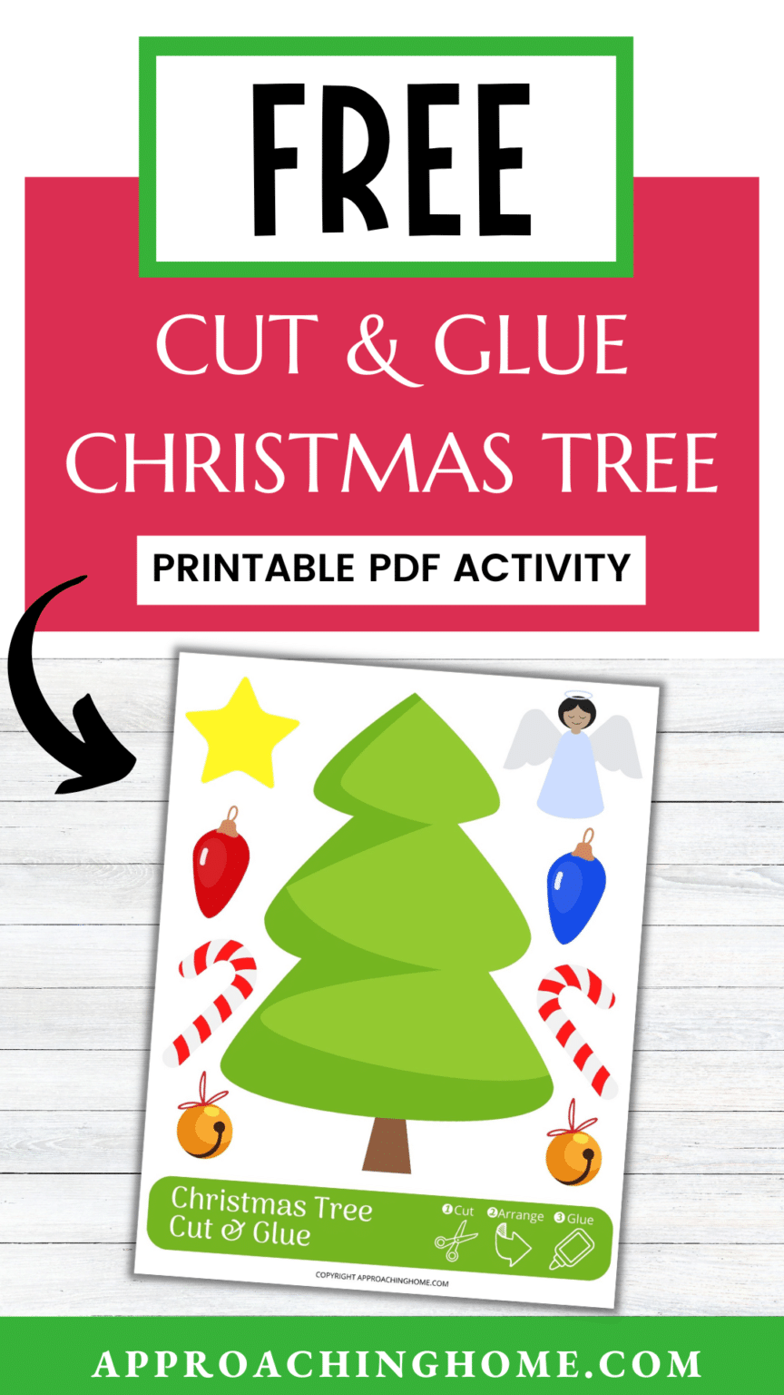 Christmas Tree Cut & Glue Printable {FREE} - Approaching Home